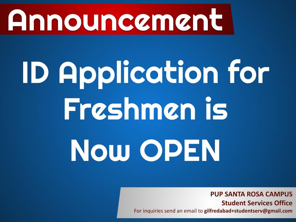 Announcement | Freshmen ID Application 2023-24 | pid#6944 – Polytechnic ...